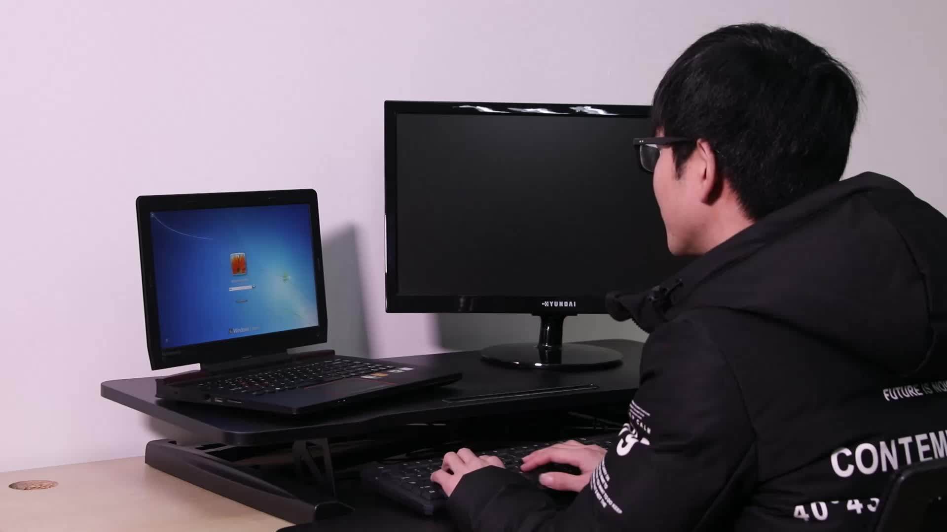 Height Adjustable Standing Desk Stand Up Laptop Table Compact Desktop ...