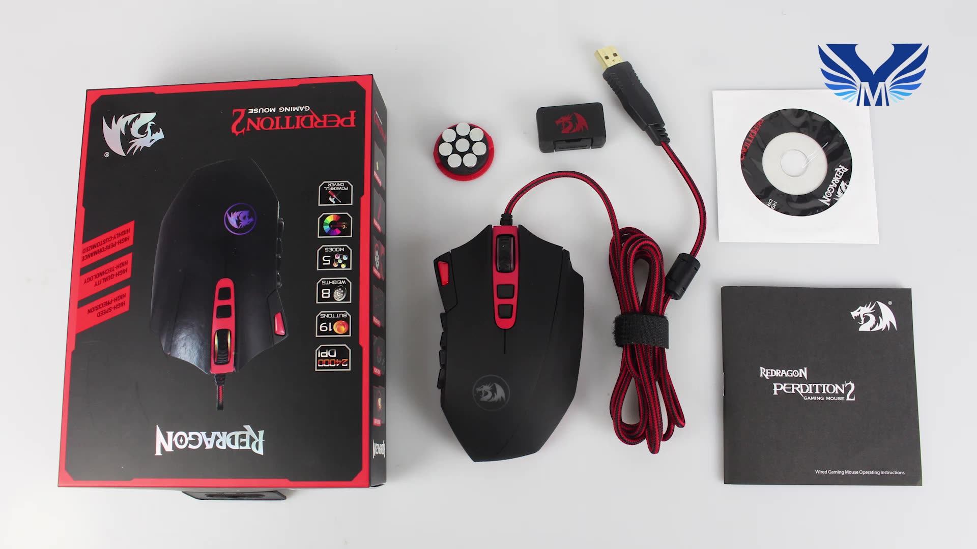 Redragon M901 Perdition 24000dpi Mmo Mouse Led Rgb Backlit Usb Wired ...