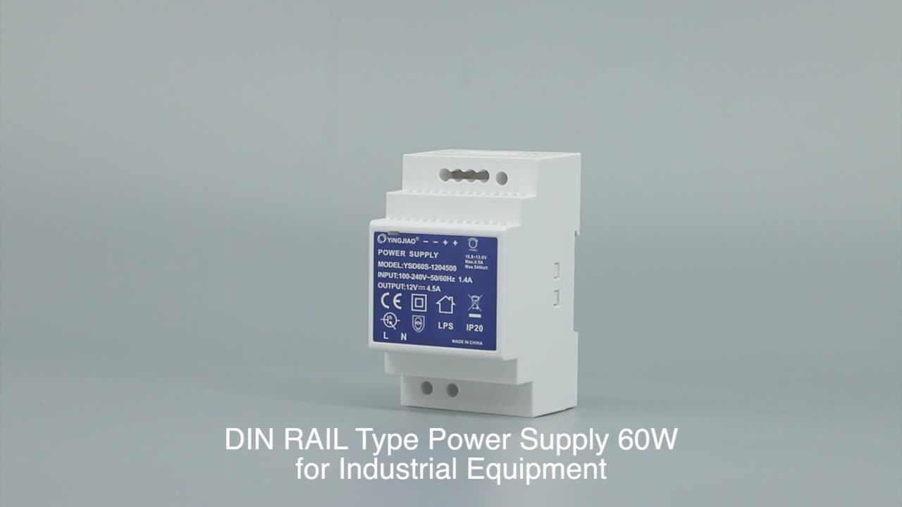 60w 12v 5a Din Rail Mount Power Supply 24v Dc Constant Switching Power ...