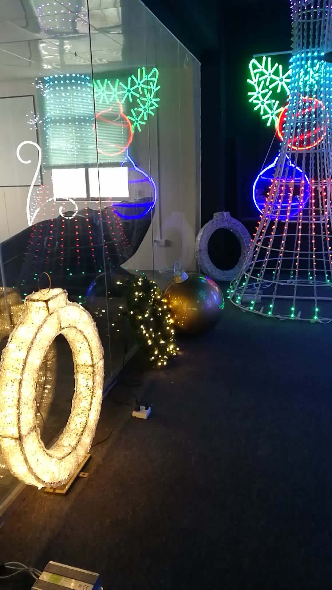 Christmas Home Outdoor Ornaments Led Ball Full Color String Light Xmas ...