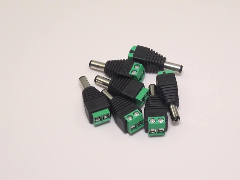 Screw Plug Adapter Cord Female 2 Pin 12v Male Power Jack Dc Connector ...