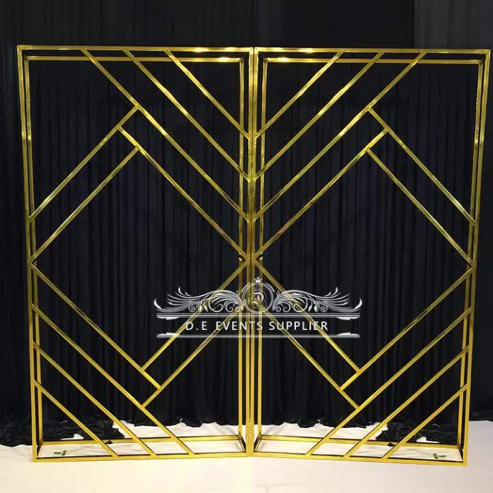 Gold Stainless Steel Wedding Decoration Backdrops For Events - Buy ...