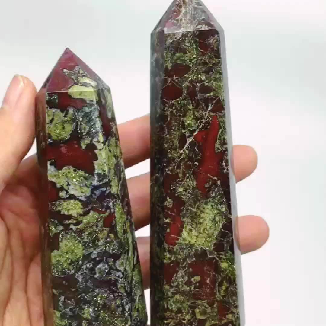 High Quality Natural Colorful Dragon Blood Stone Natur Quartz Crystal ...