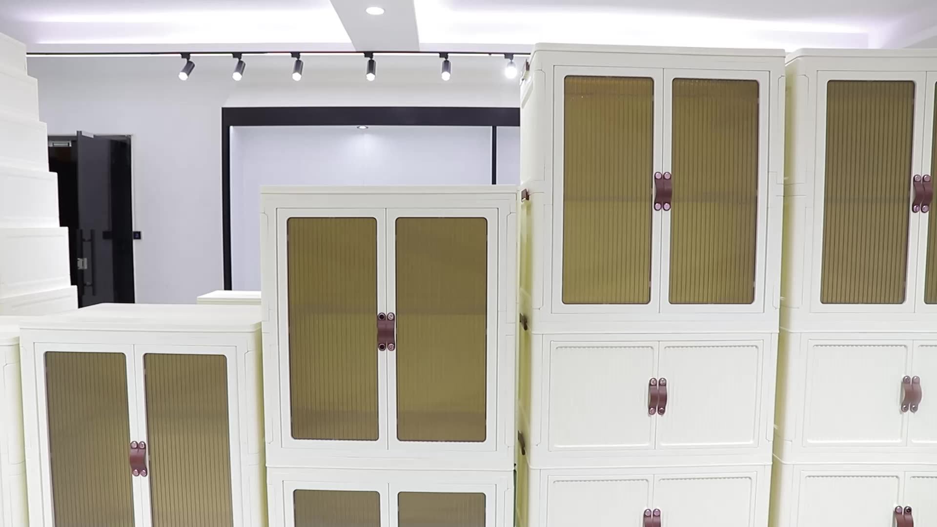 Rmier Multi Functional Folding Storage Cabinet Multi-layer Plastic ...