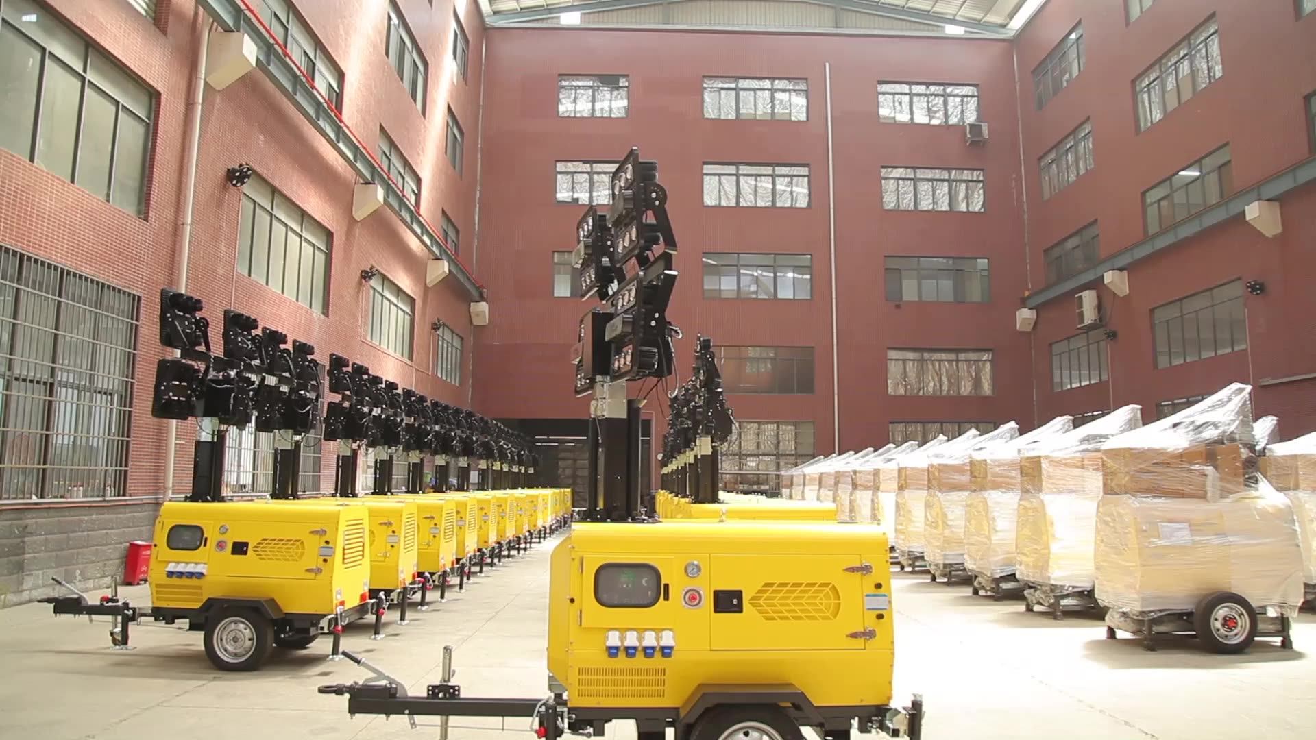 8m Mobile Hydraulic Diesel Lighting Tower 8kw Diesel Generator Led ...