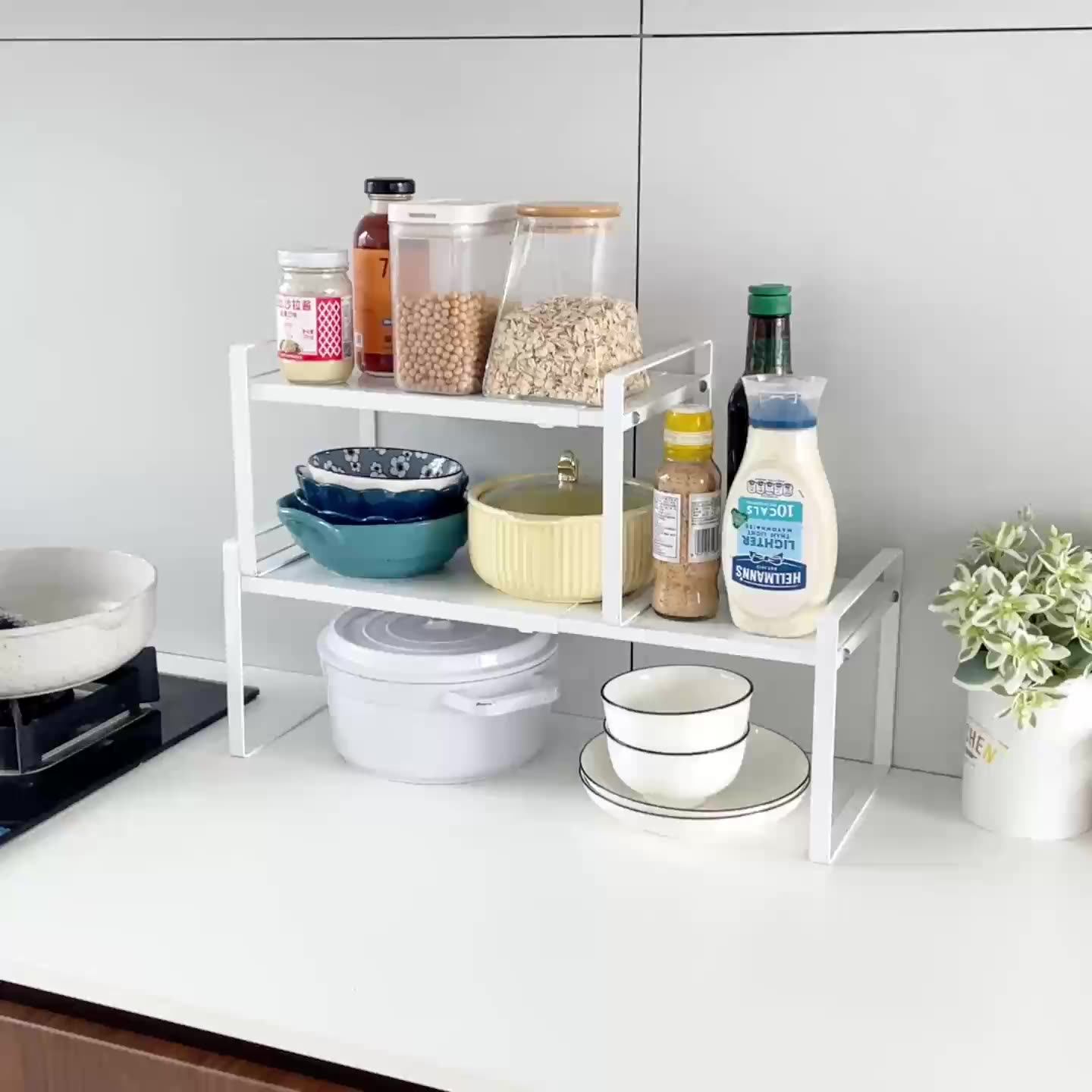Expandable Cabinet Countertop Shelves,Storage Stackable Shelf Kitchen ...