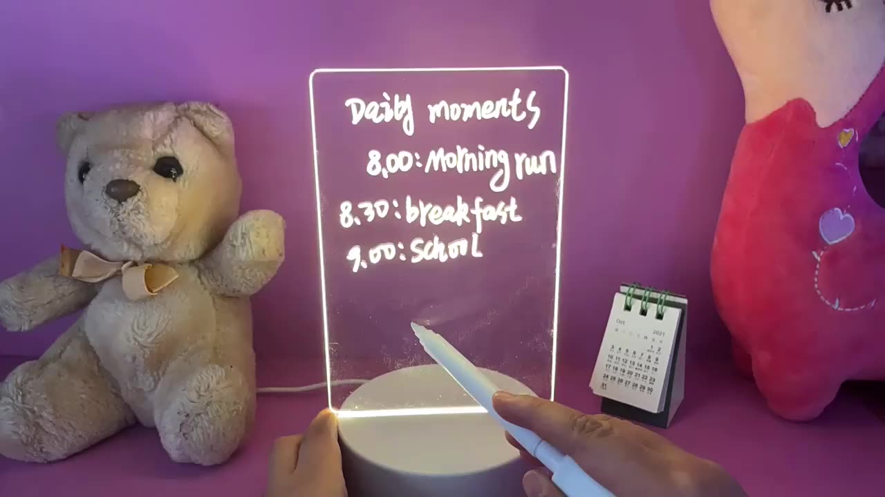 Acrylic Creative Note Board Creative Led Night Light Lamp Usb Message Board Holiday Light With ...