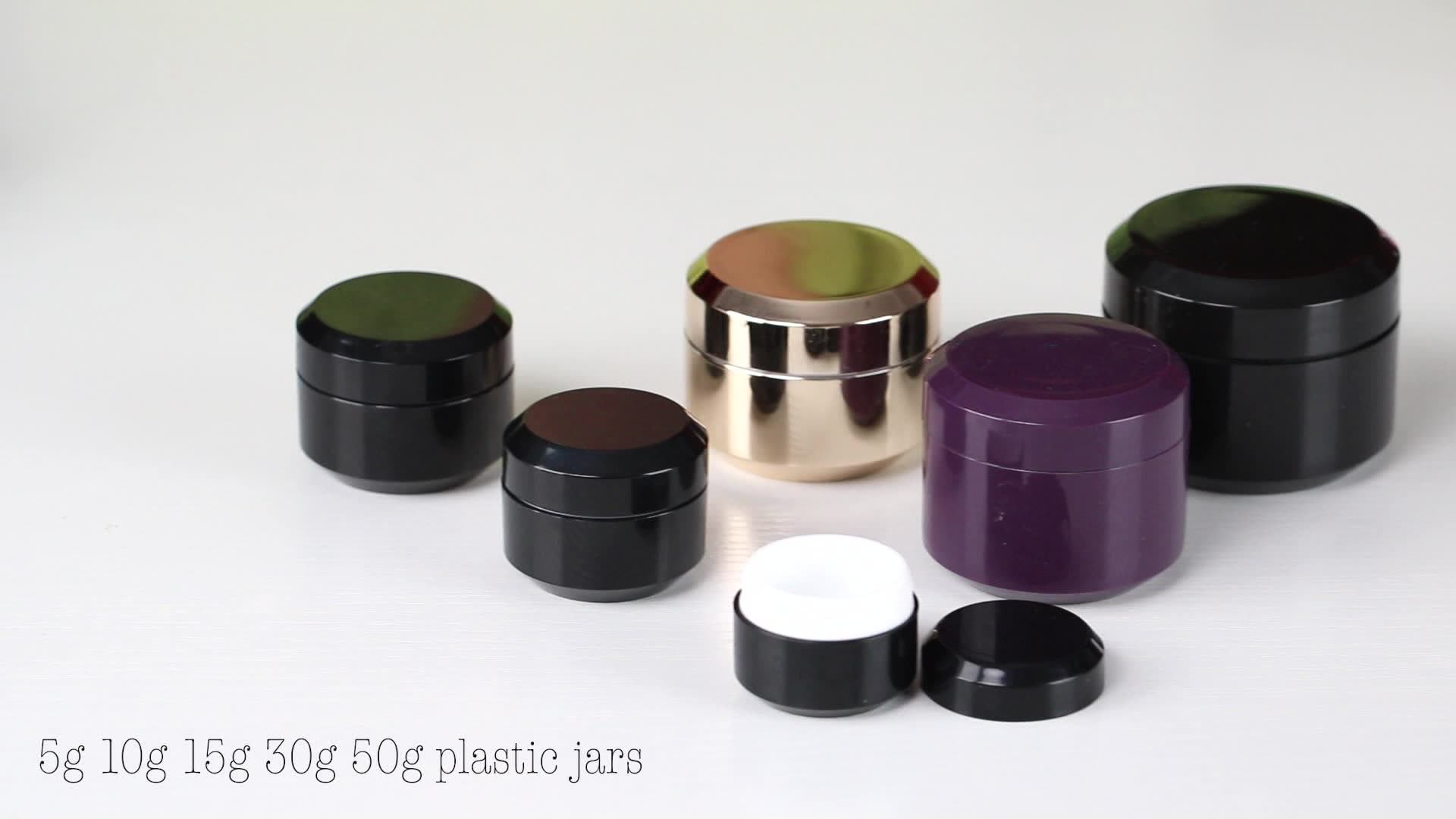 5g 15g 30g 50g Plastic Pot Empty For Gel Polish Black Nail Glue ...