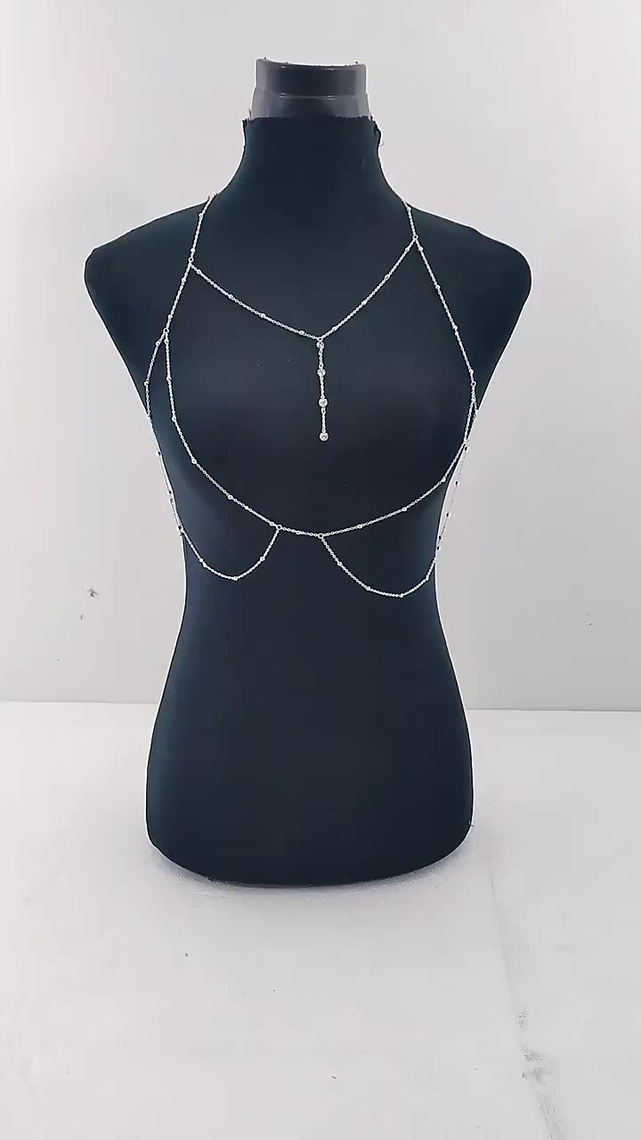 European And American Fashion Rhinestone Sexy Body Chain Jewelry Chest ...