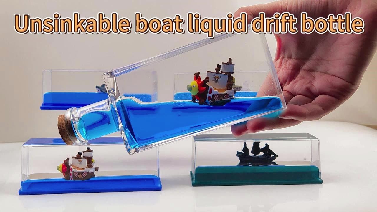 Thousand Sunny Fluid Ship Liquid Paperweight Crystal Ships Drift Bottle ...