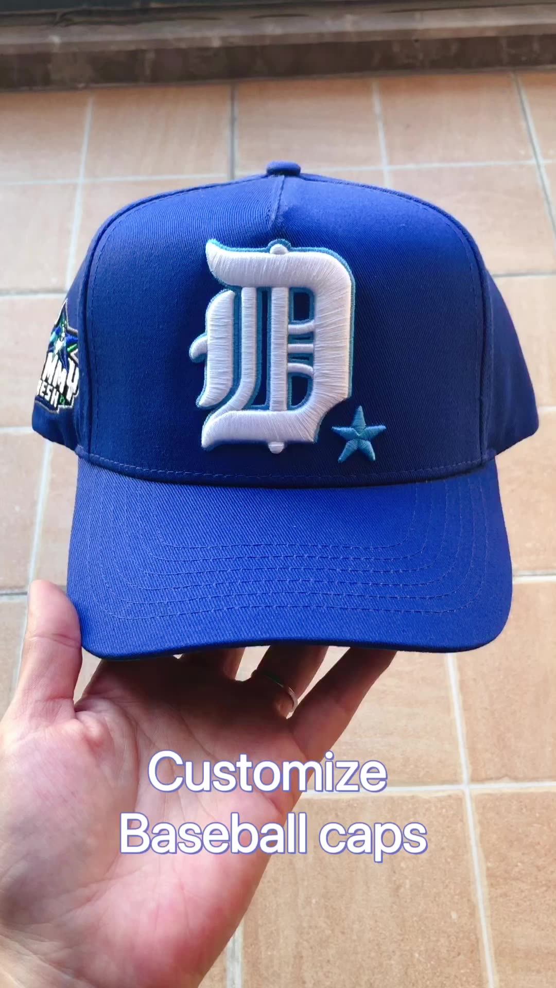 Fashion Personalized Custom 3d Logo 5 Panel Embroidery A-frame Cotton ...