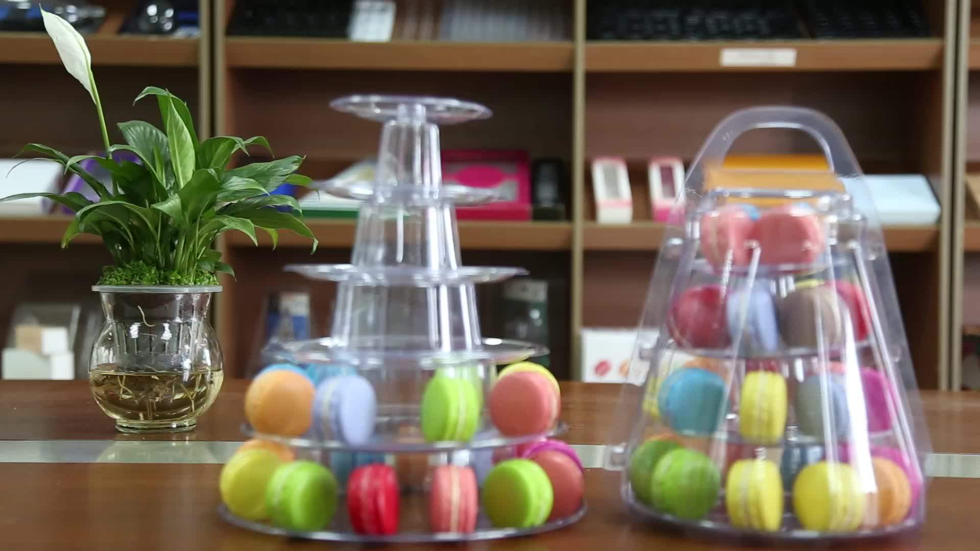 Hot Sale 4 Tiers Macaron Tower Mini Macaron Display Stand With Carrying ...