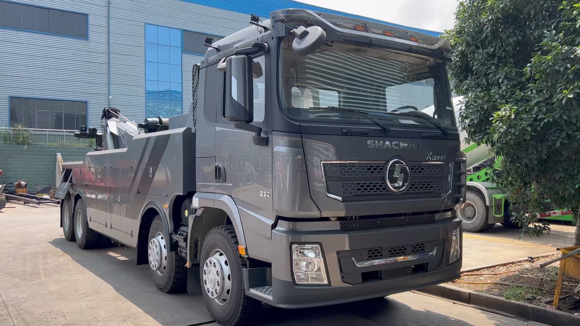 Shacman Heavy Duty Flatbed Sliding Rotator Tow Truck Towing Wrecker ...