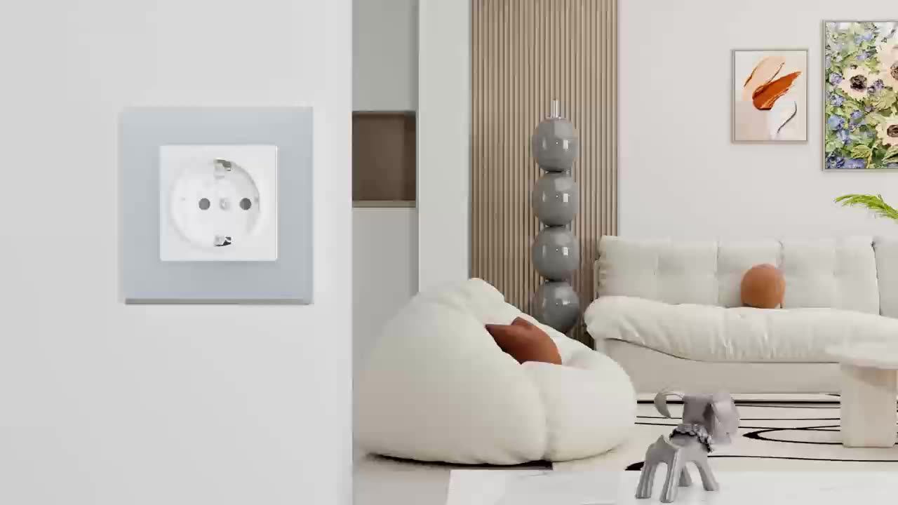 220 Volt Schuko 2p+e Socket With Usb Type A Type C Outlets Glass Panel ...