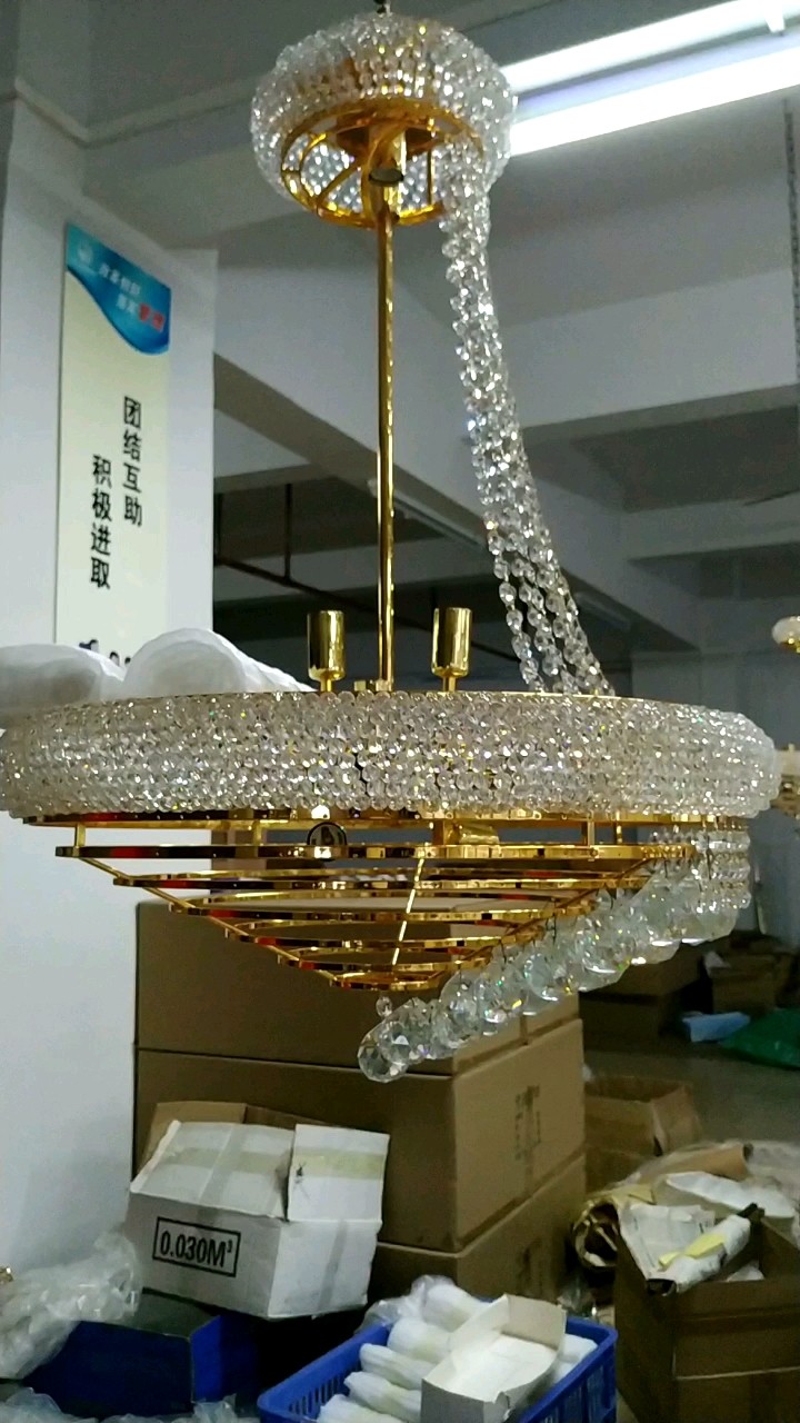 Zhongshan Traditional 8 Lights Golden Crystal Lamps Pendant Indoor ...