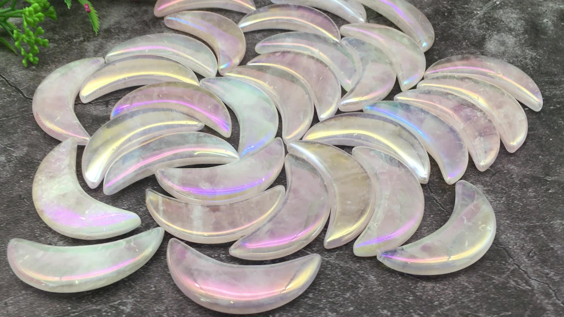 Wholesale Crystal Small Moon Angel Aura Rose Quartz Moons For Gifts ...