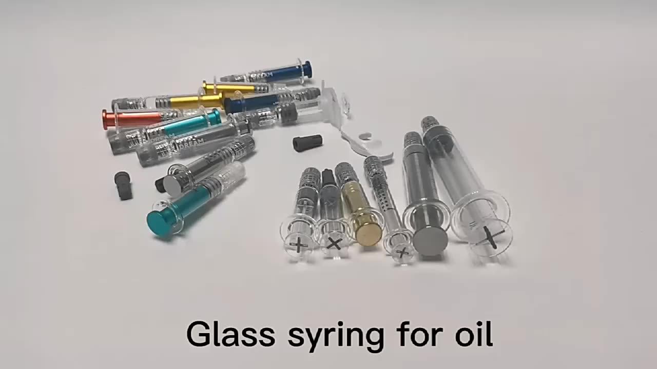 1ml Long Oil Syringes Long Size Reusable Borosilicate Glass Luer Lock ...