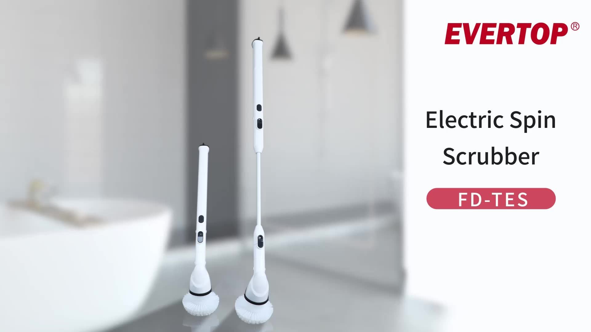 Extention Pole Cordless Electric Bathroom Floor Brush Power Scrubber ...