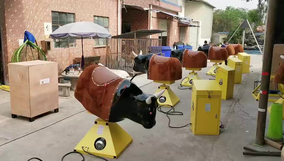 Round Amusement Park Mechanical Bull Rides Machine Rodeo Bull For ...