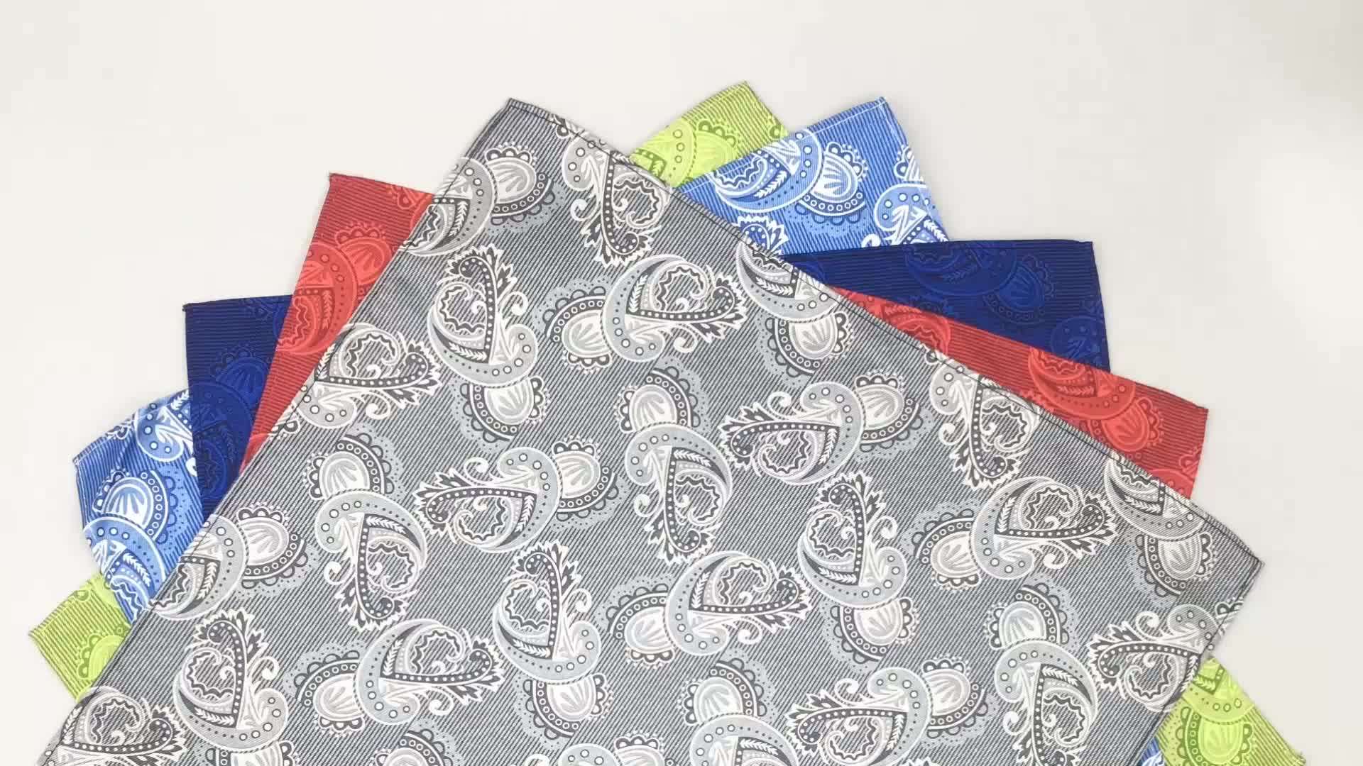 Custom Company Logo Silk Green Handkerchief Handmade Hemming Pocket ...