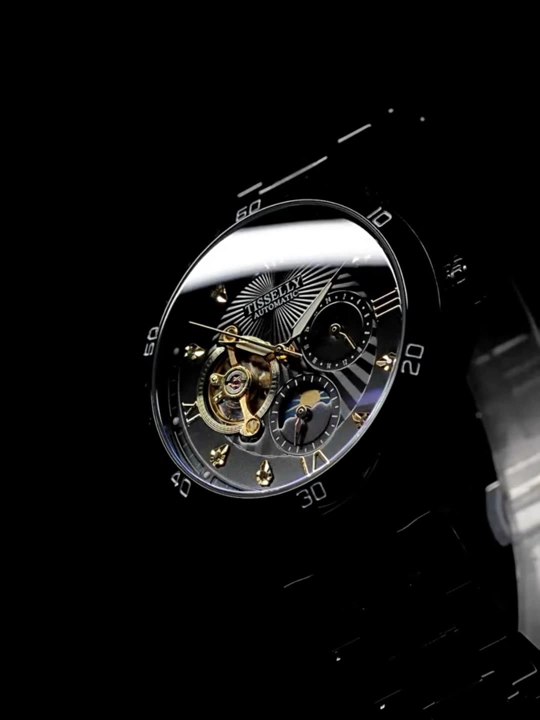 Luminous Moon Phase Dial 316l Stainless Steel Automatic Wristwatches ...