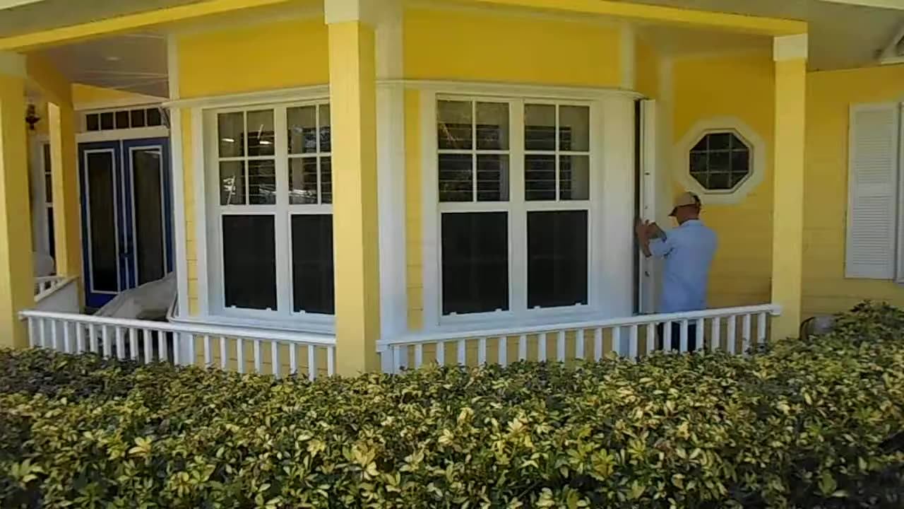 Hurricane Accordion Folding Window Shutters Aluminium Outdoor Windproof ...