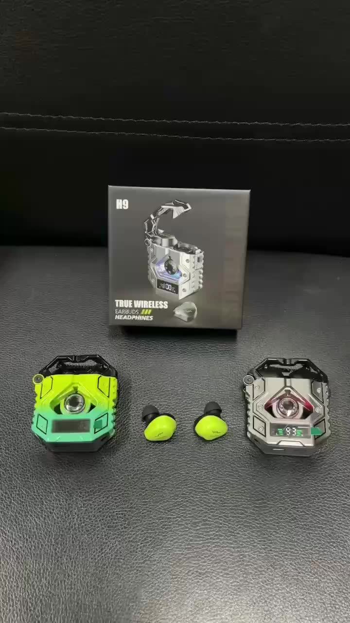 2023 H9 Tws Headphone Nirkabel Blue Tooth 5.3 Enc Earphone Gaming Noise ...