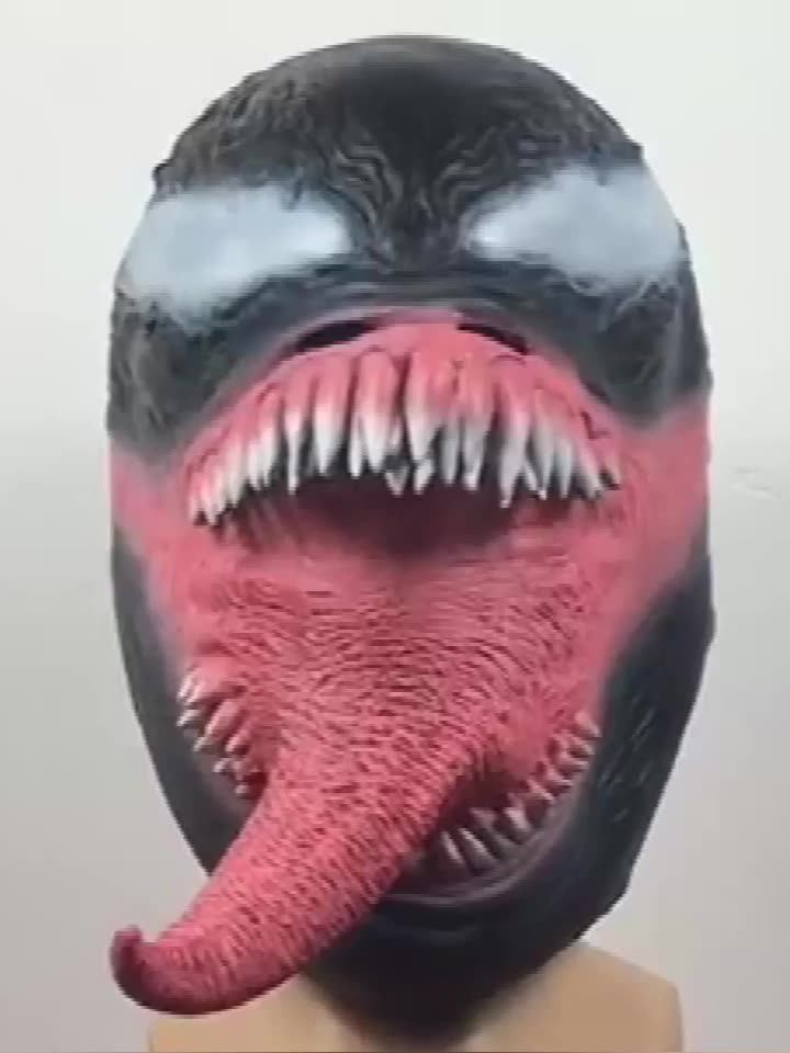 Avengers Venom Mask Halloween Dark Cosplay Superhero Venom Long Tongue ...