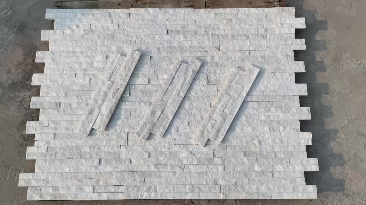 White Quartzite Wall Panel Cladding Interior Outdoor Culture Stone For ...
