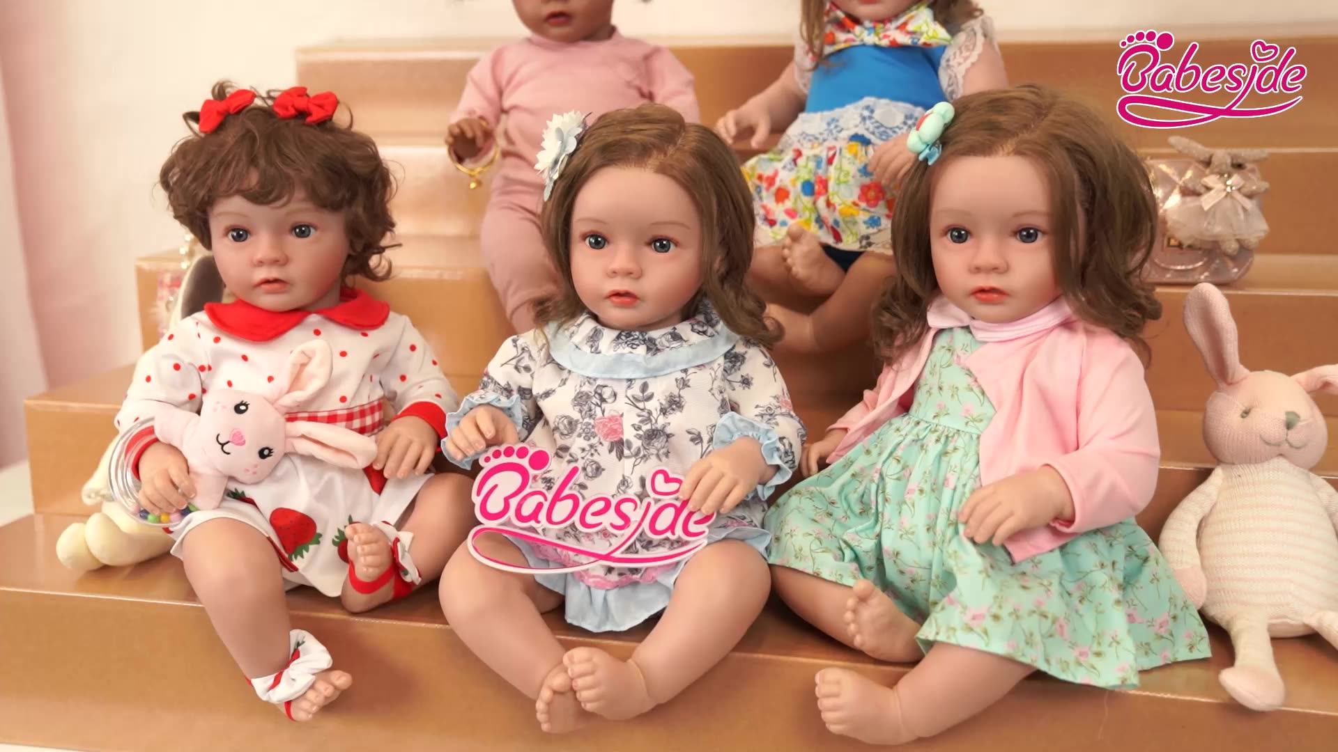 Babeside 22'' Baby Dolls Girl Bina Realistic Babies Doll Solid Silicone ...