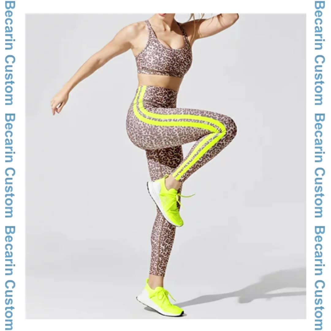 Custom Print High Waist Draw String 7/8 Length Yoga Leggings Women Yoga ...