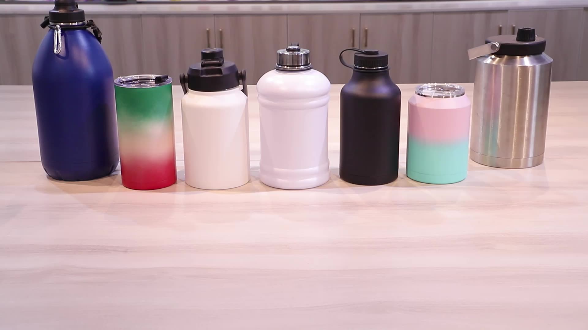 128oz Insulated Water Jug One Gallon Vacuum Flask Bicycle Water Bottle Stainless Steel Handle ...