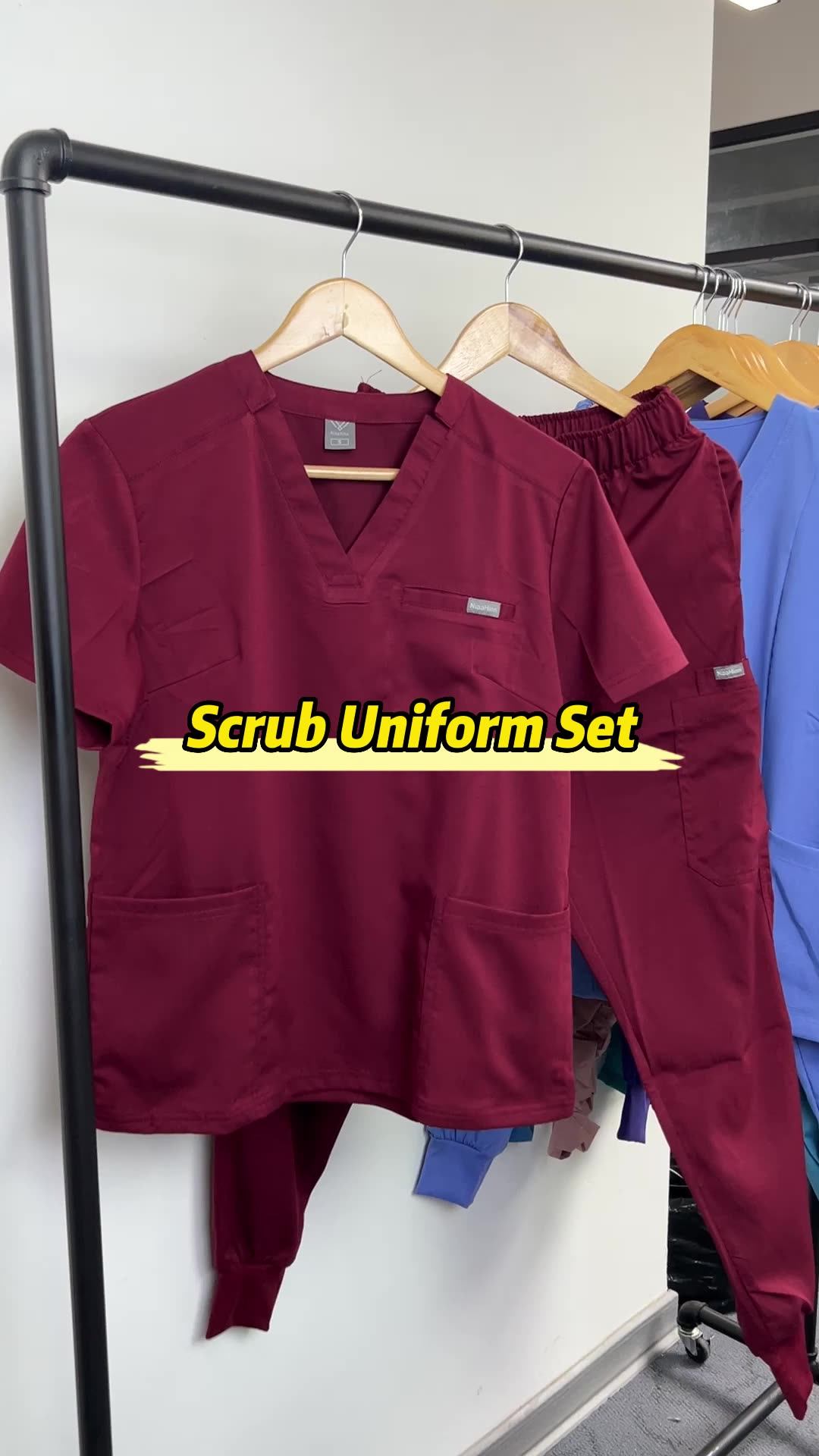 Custom Medical Scrub Uniforms Sets Spandex Nurse Hospital Uniform ...
