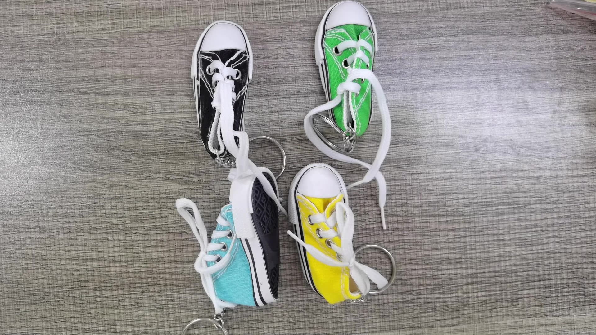 Cute Canvas Sneaker Keychain Mini Sports Shoes Pendant Keyring Women ...