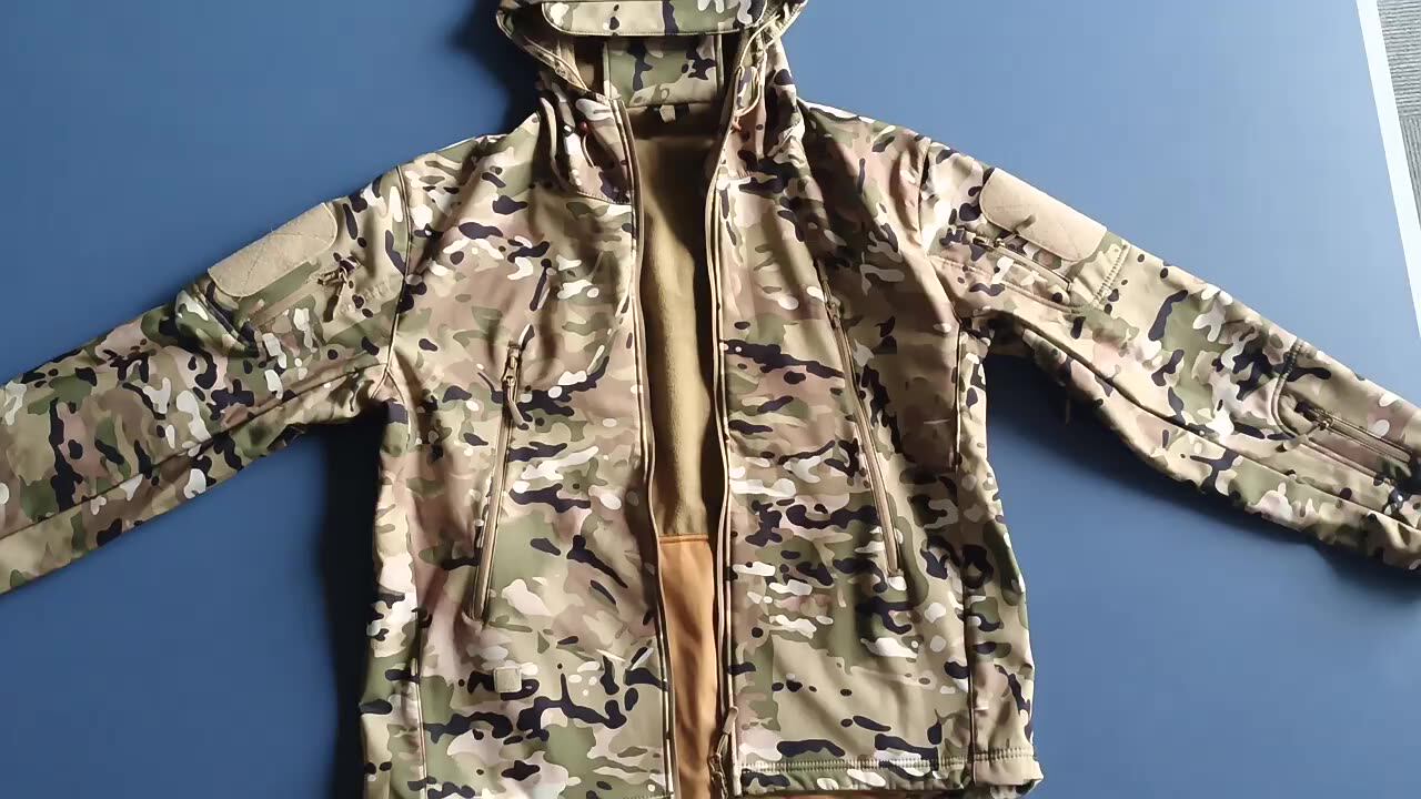 Men's Elastic High-density Fabric Fleece Soft Shell Hoodie Tactical ...