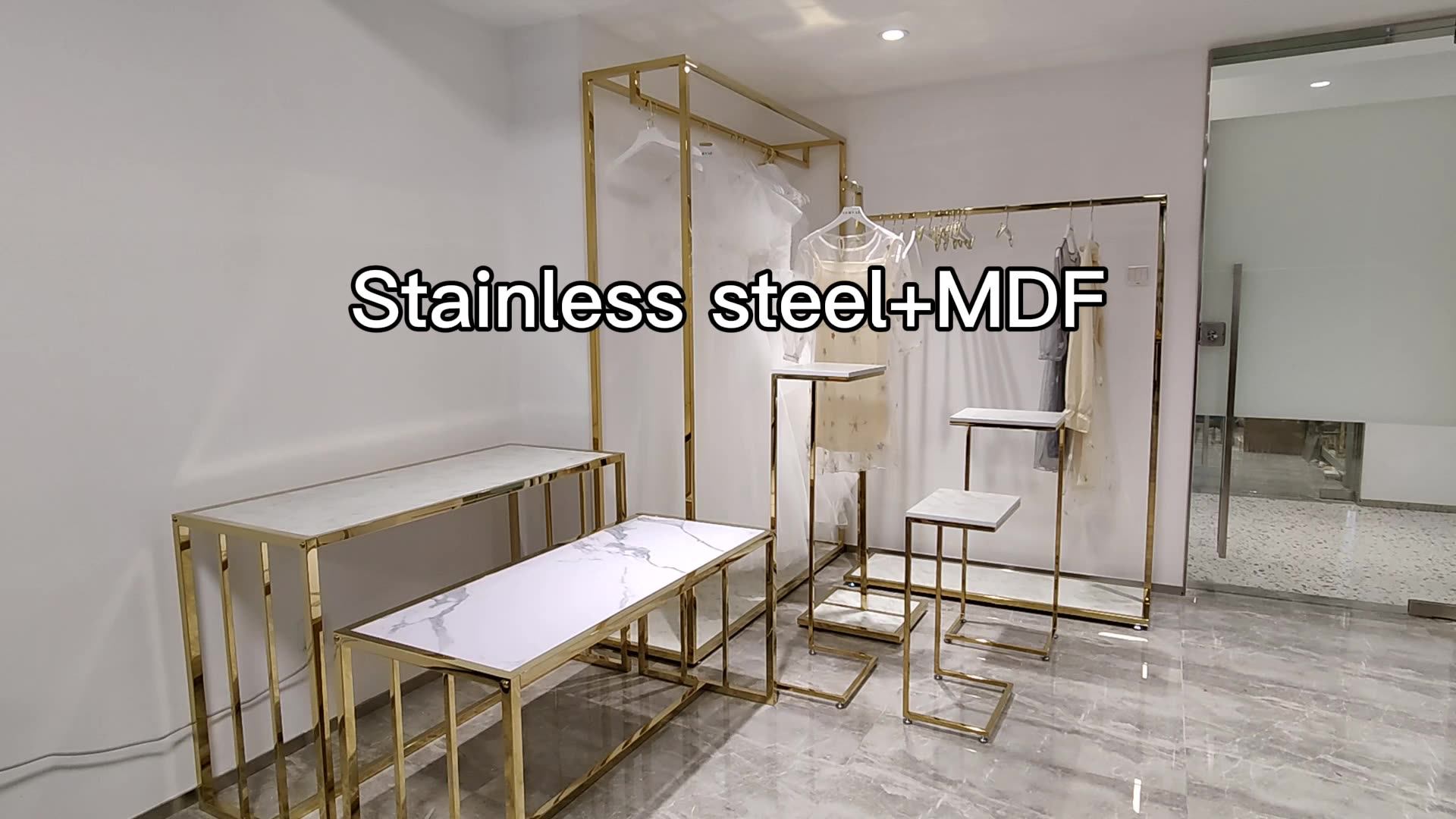 Custom Stainless Steel Cloth Display Stands Women Clothes Display Racks ...