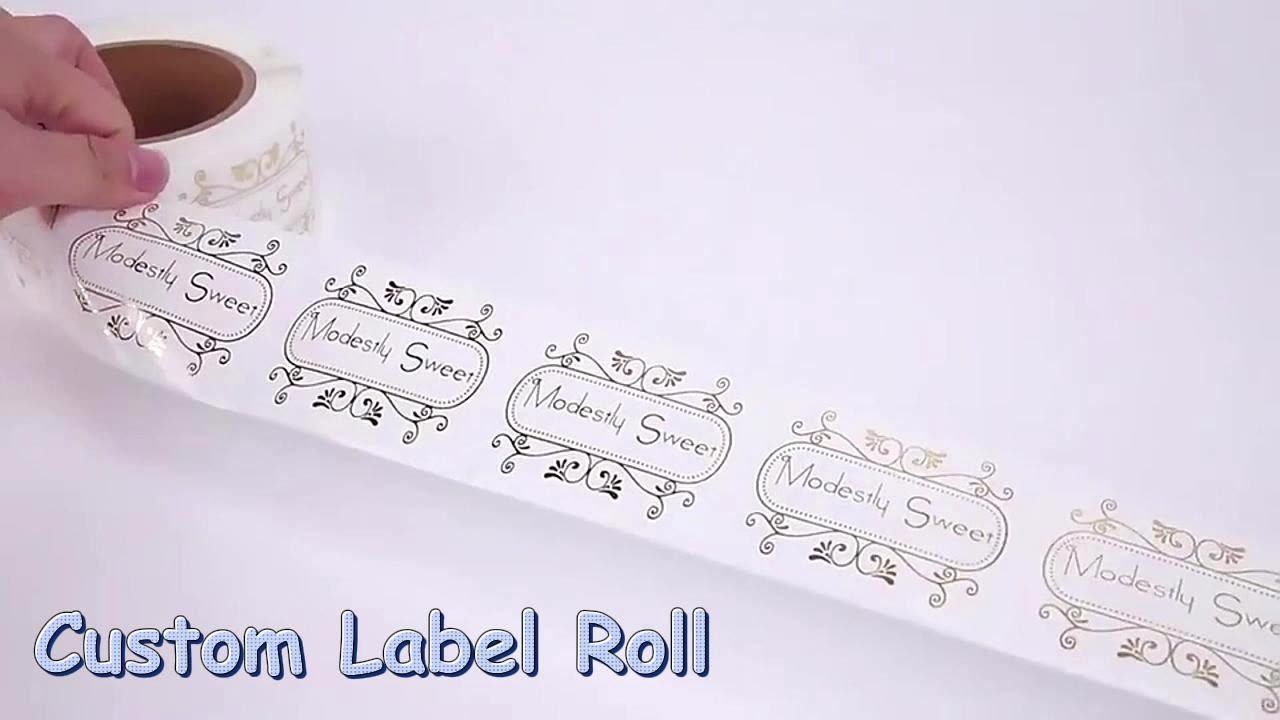Luxury Custom Logo Gold Foil Embossed Clear Vinyl Labels Roll ...