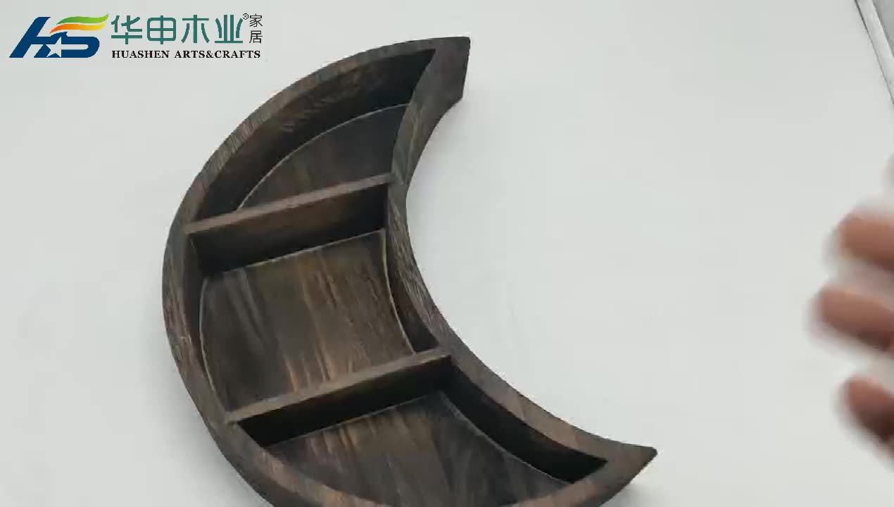 Rustic Crescent Moon Shelf Wall Mounted Hanging Floating Shelves For ...