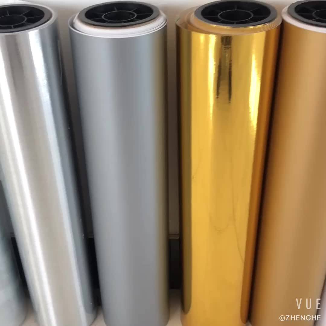Advertising Pet Film Brushed Metallic Vinyl Self Adhesive Vinyl Paper ...