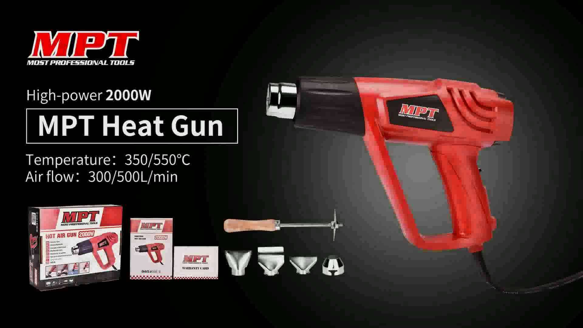 Mpt 2000w 300-500l/min Electric Hot Air Gun - Buy Hot Air Gun,Electric ...