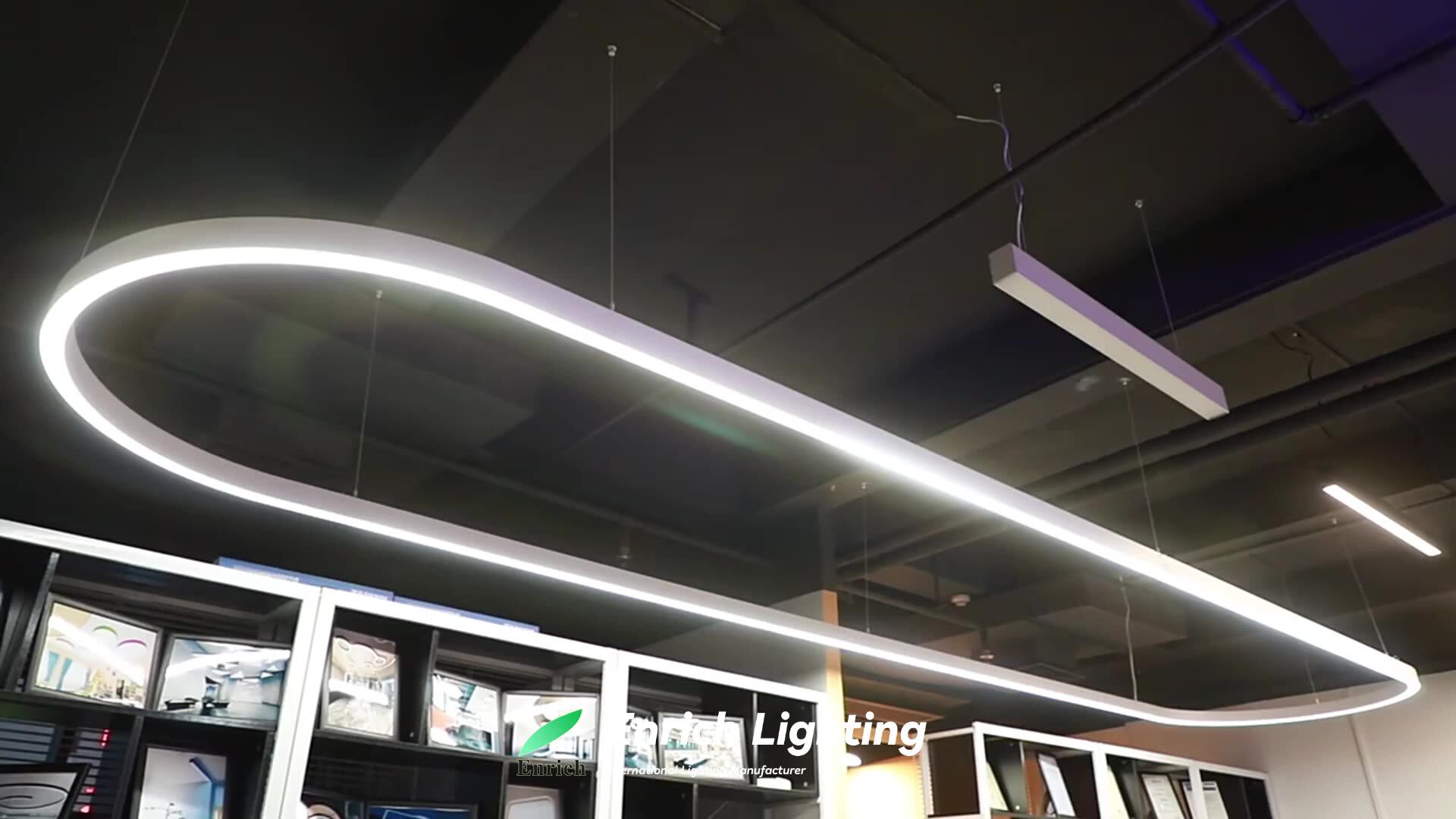 Oval Shape Led Circular Linear Light Modern Style Led Pendant Light ...