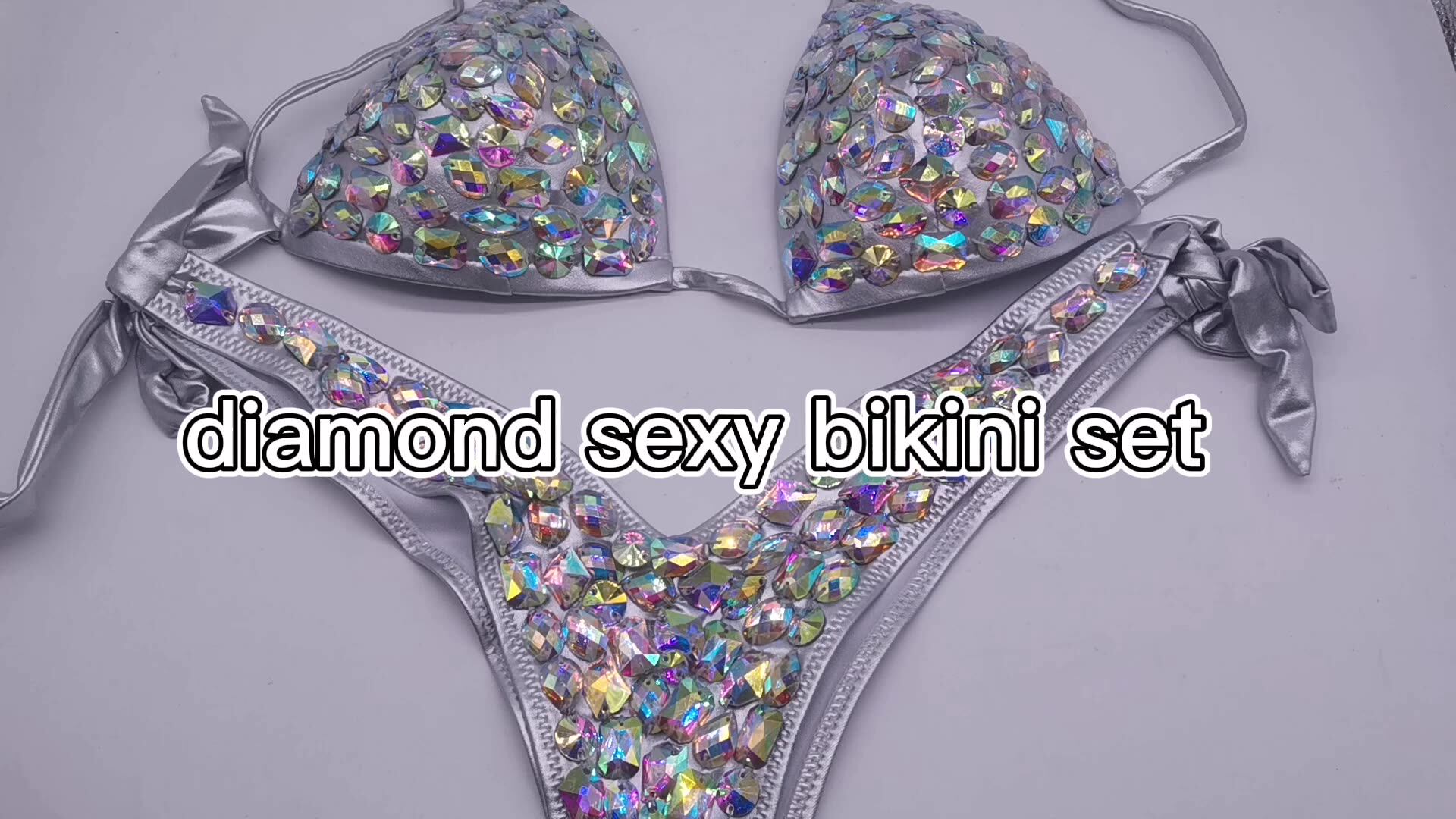 2024 Sparkling Sexy Women Swimwear Crystal Bikini Bling Luxury Diamond ...