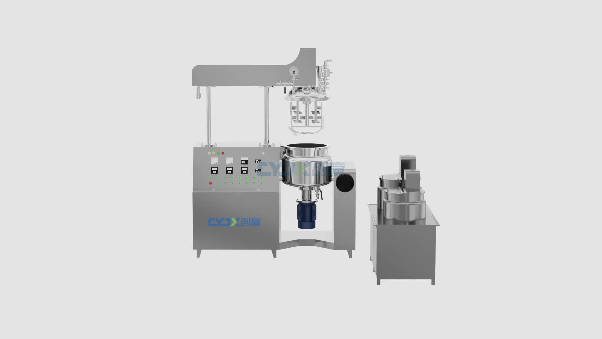 Factory Price 200l Hydraulic Lifting Vacuum Emulsifying Mixer Machine ...