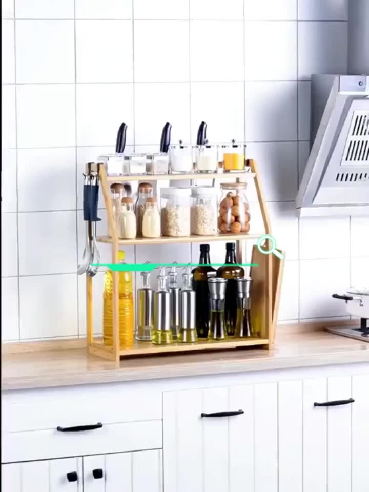 Bamboo Spice Rack Organizer For Countertop Exquisite Easy Assemble 2 ...