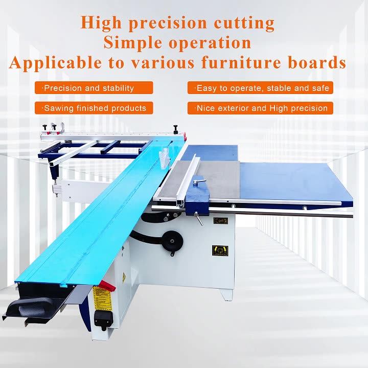 High Precision Sliding Table Automat Saw Plywood Woodworking Saw ...