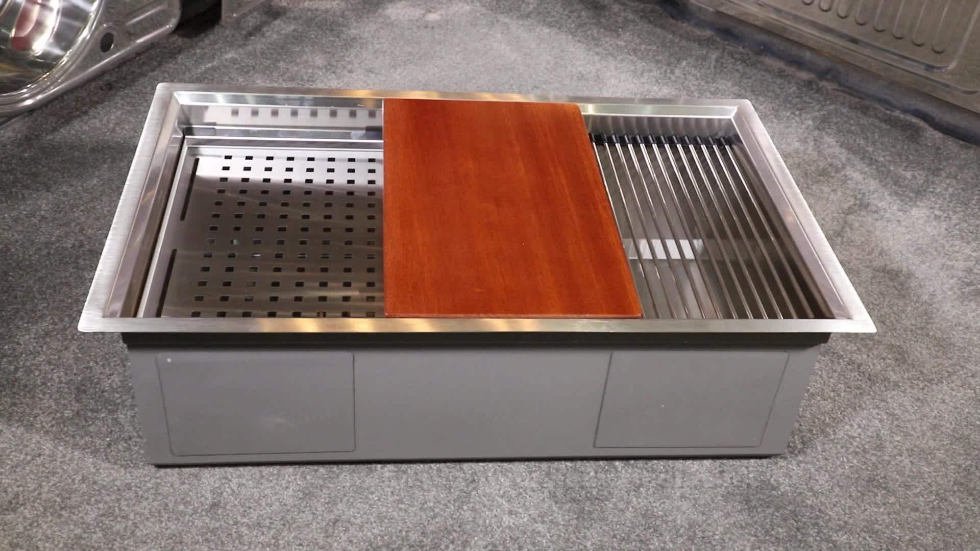 Multi-function Commercial Ss Farm Undermount Kitchen Sink Handmade ...