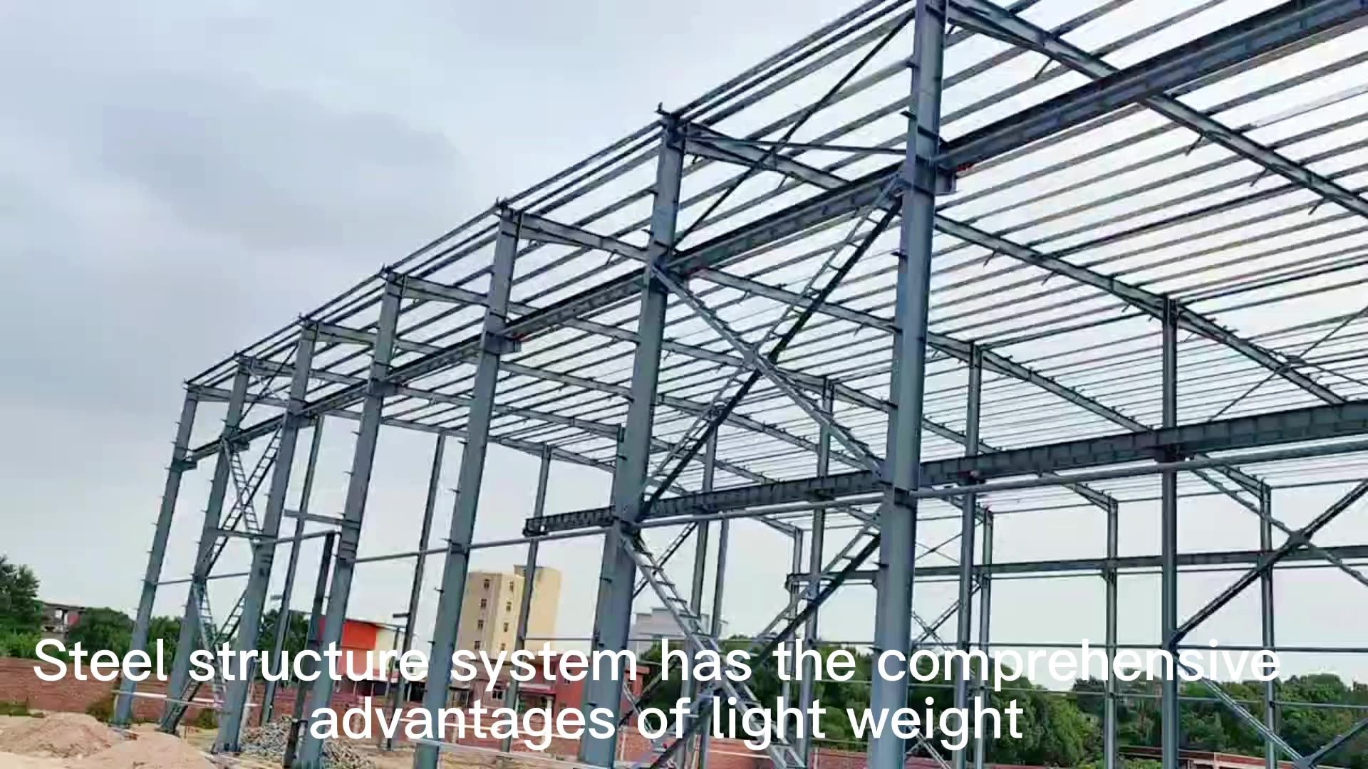 Precast Steel Frame Construction Pole Warehouse Steel Structure Plant ...