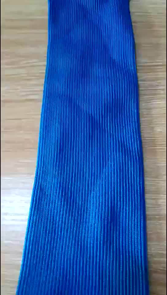 100 Polyester Double Knit Seamless Tubular Blue Rib Fabric - Buy ...