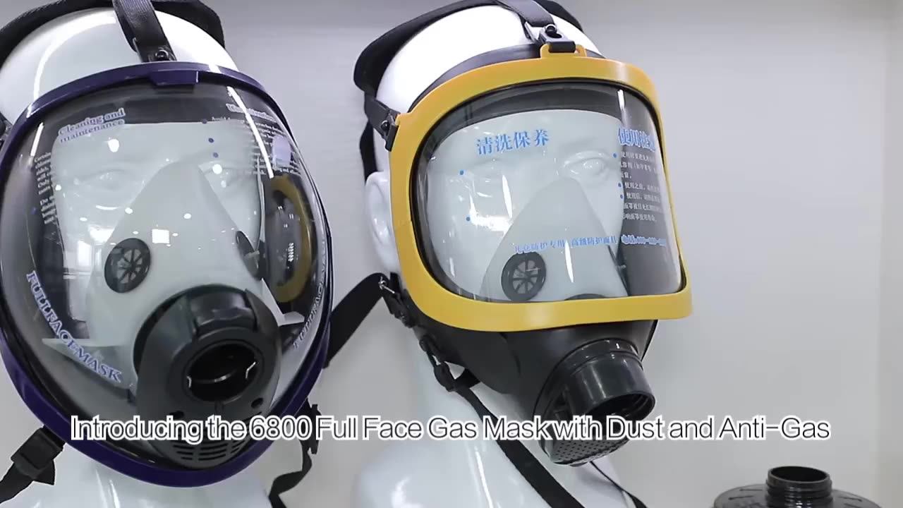 Facepiece Gas Mask Anti Chemical Pollution And Anti-dust Face Shields ...