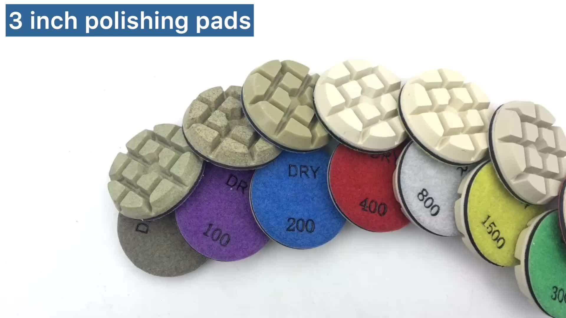 50# - 3000# 3 Inch Diamond Polishing Pads For Concrete Granite Stone ...